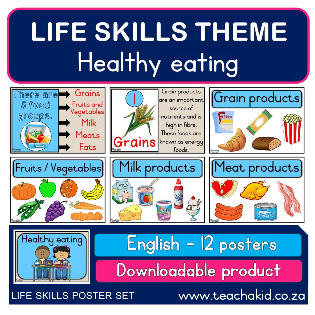 Life Skills posters Healthy eating (PDF) - Teachakid