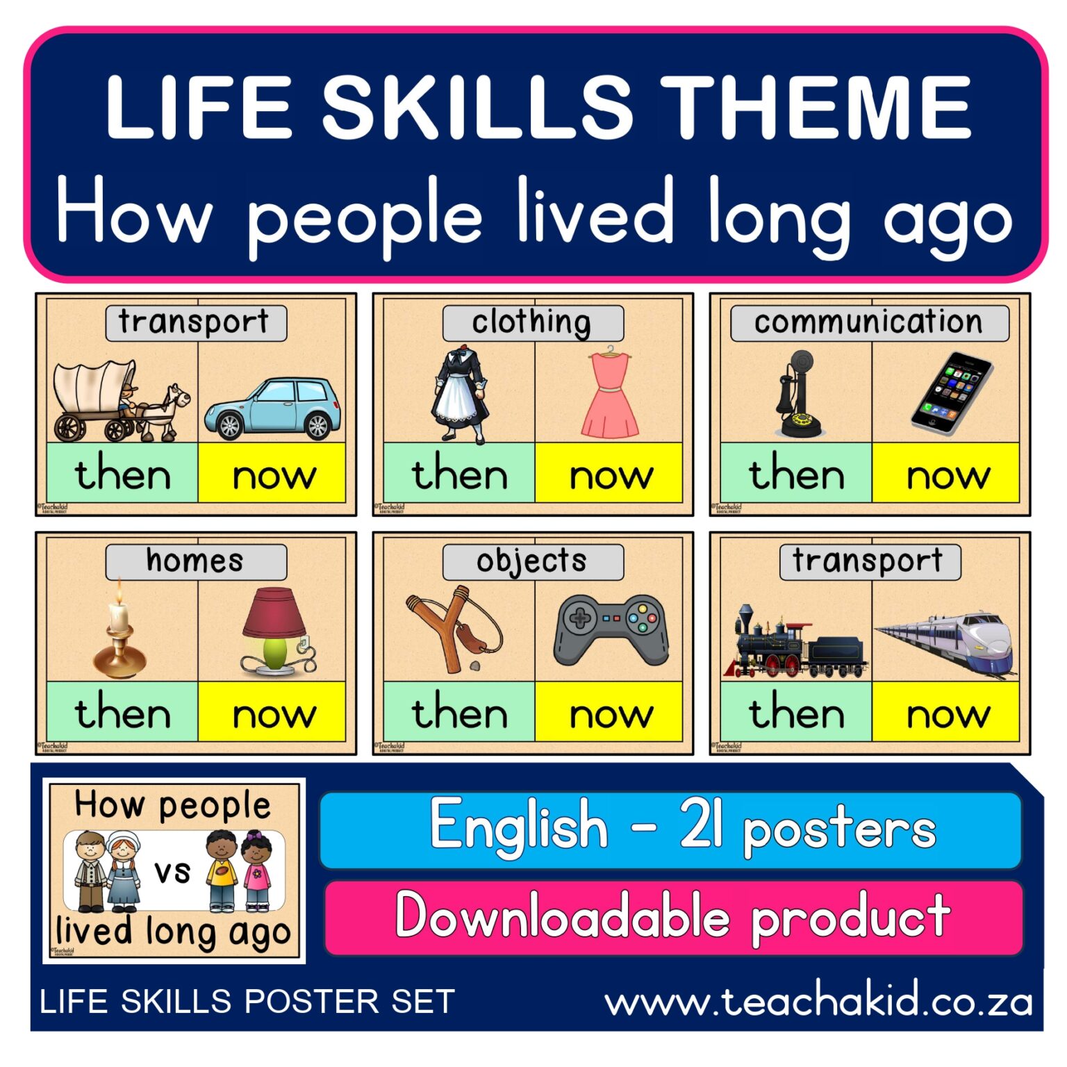 Life Skills posters Long ago (PDF) - Teachakid
