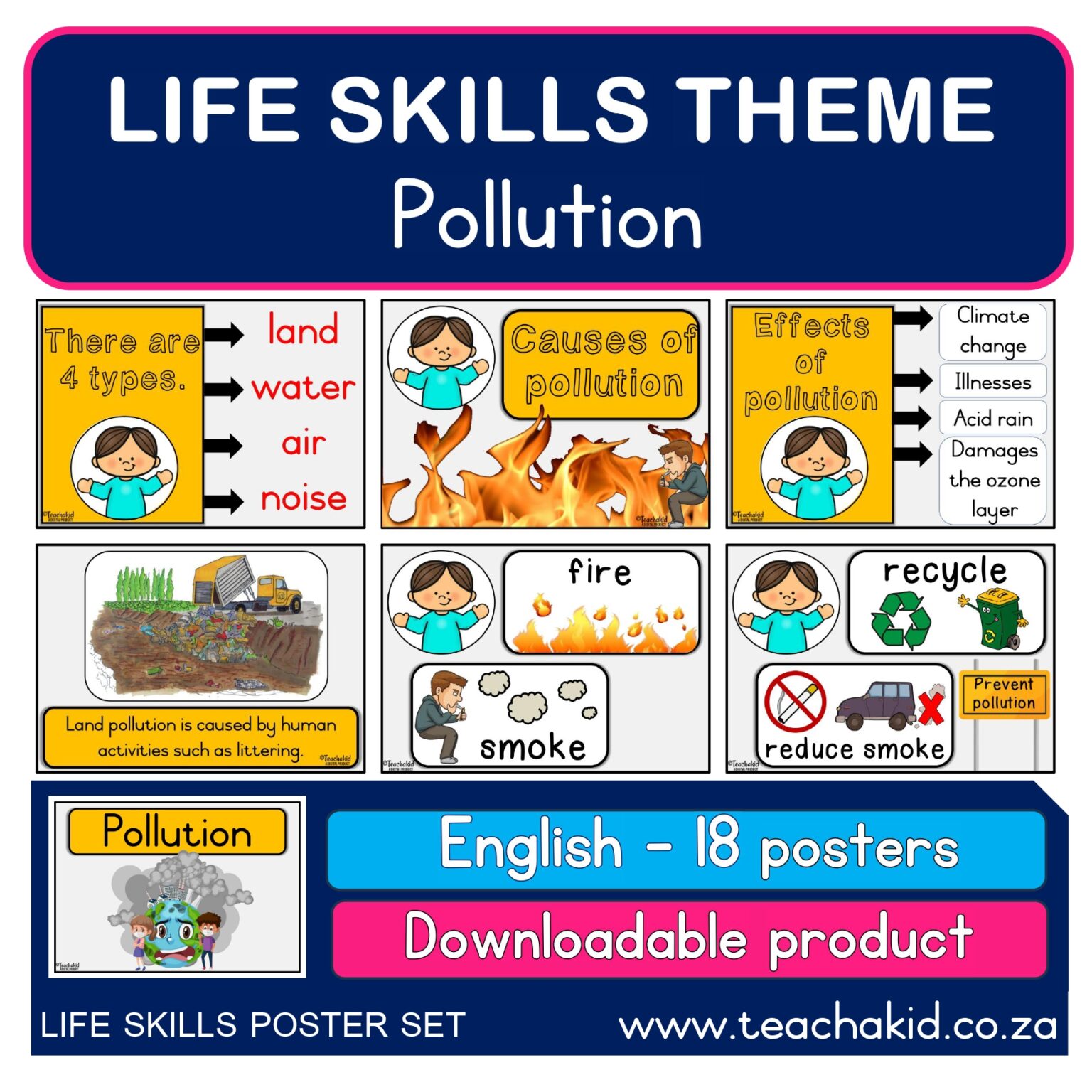 Life Skills posters Pollution (PDF) - Teachakid