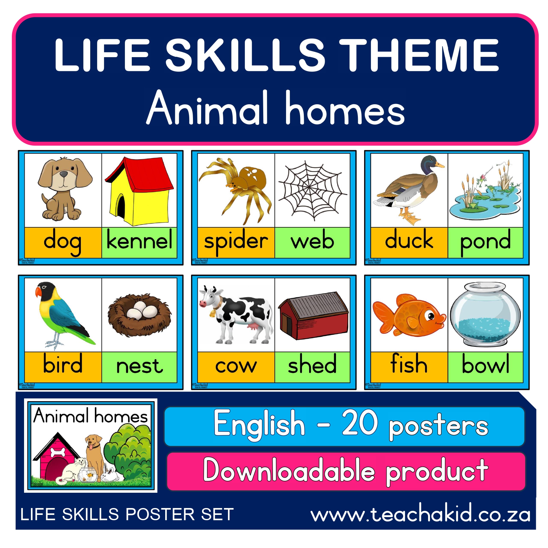 Animal homes – Life Skills theme (PDF) - Teachakid