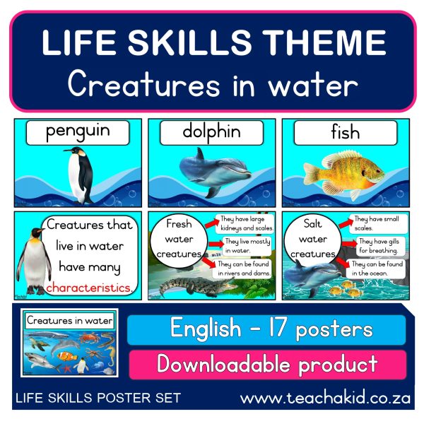 Creatures in water – Life Skills theme (PDF) - Teachakid