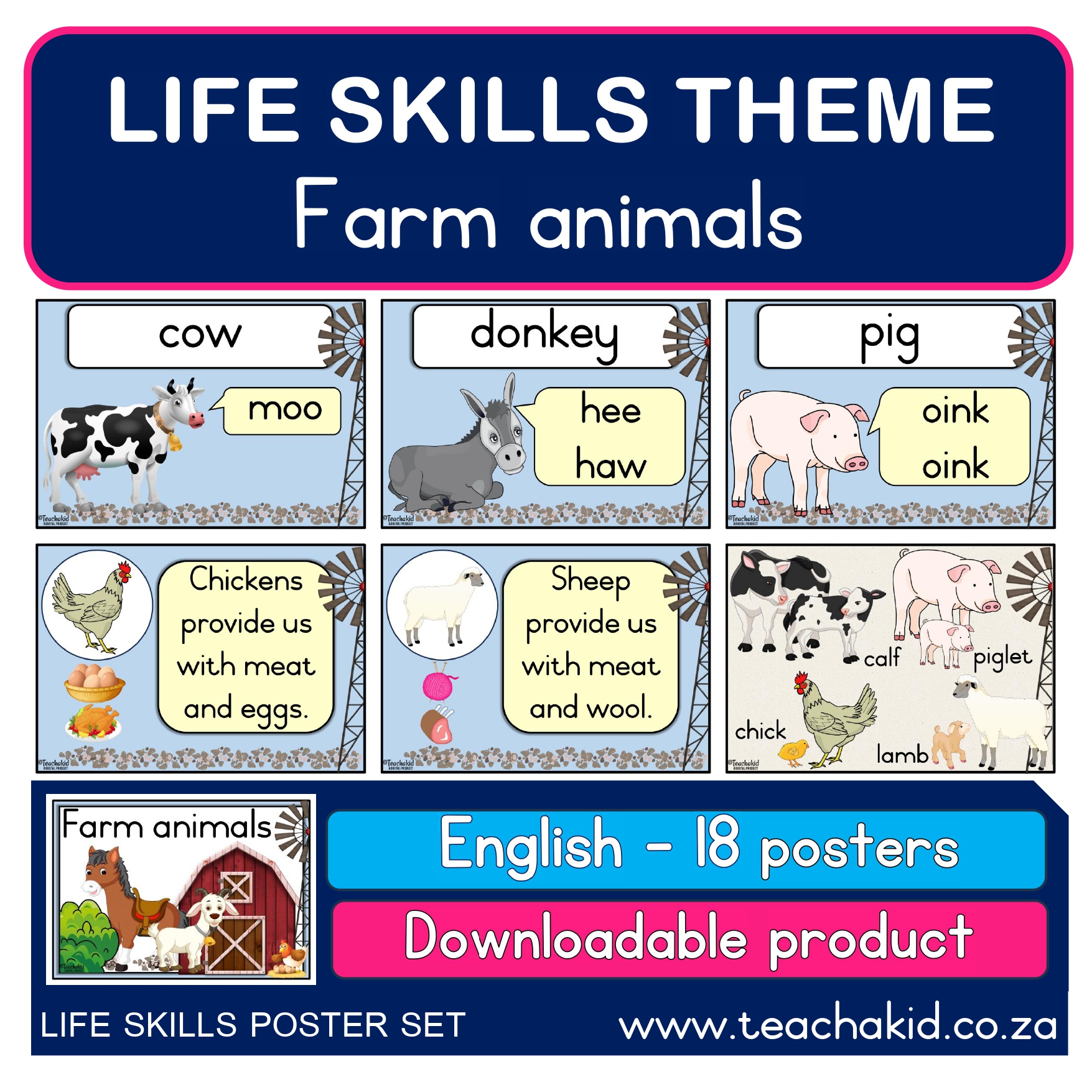 Farm animals – Life Skills theme (PDF) - Teachakid