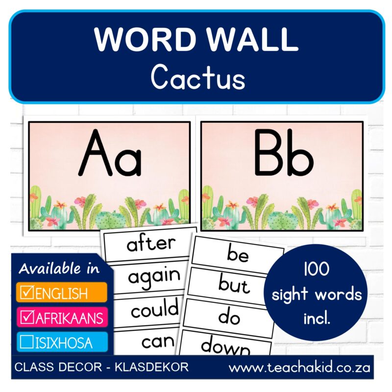 Cactus – word wall (PDF) - Teachakid