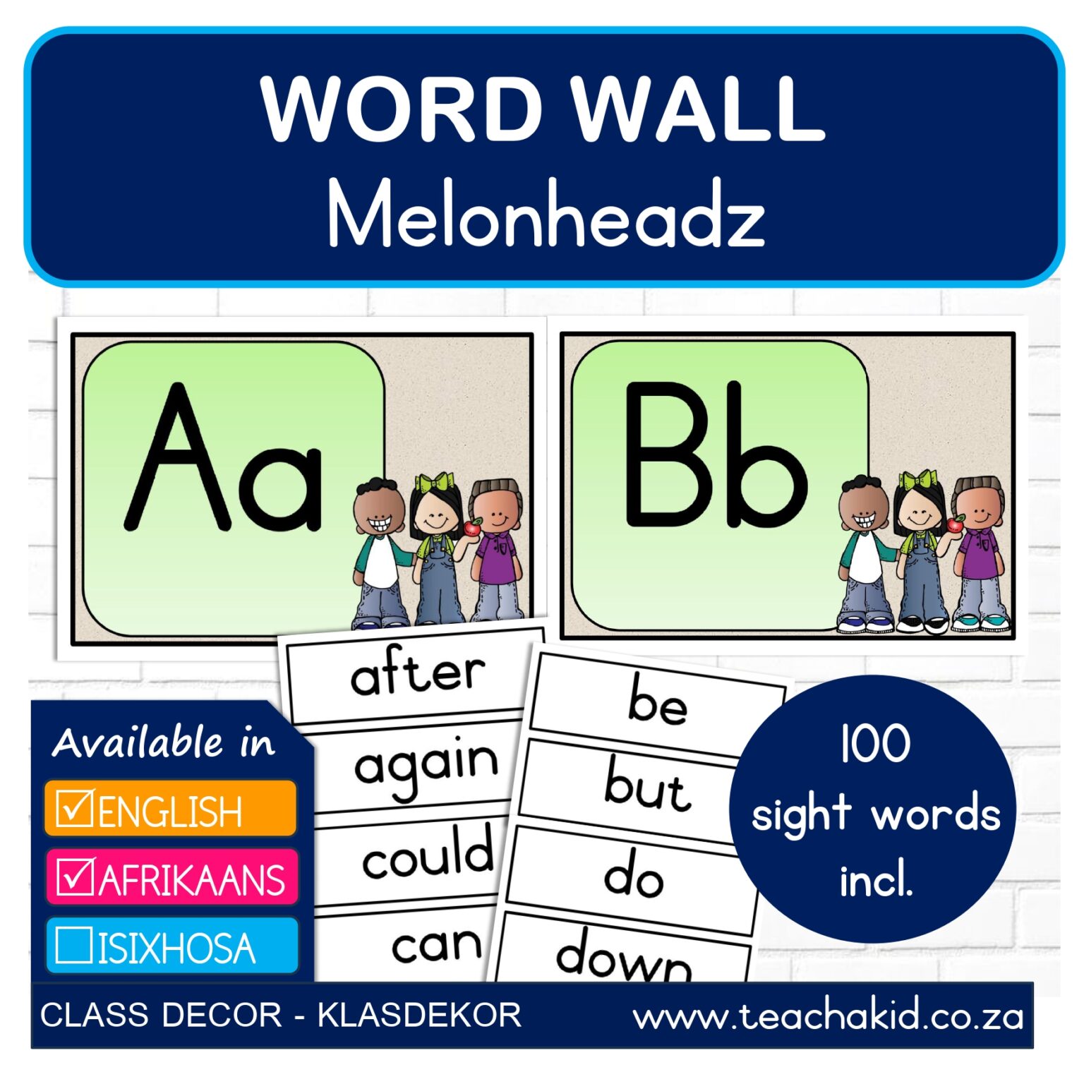 Melonheadz – word wall (printed) - Teachakid