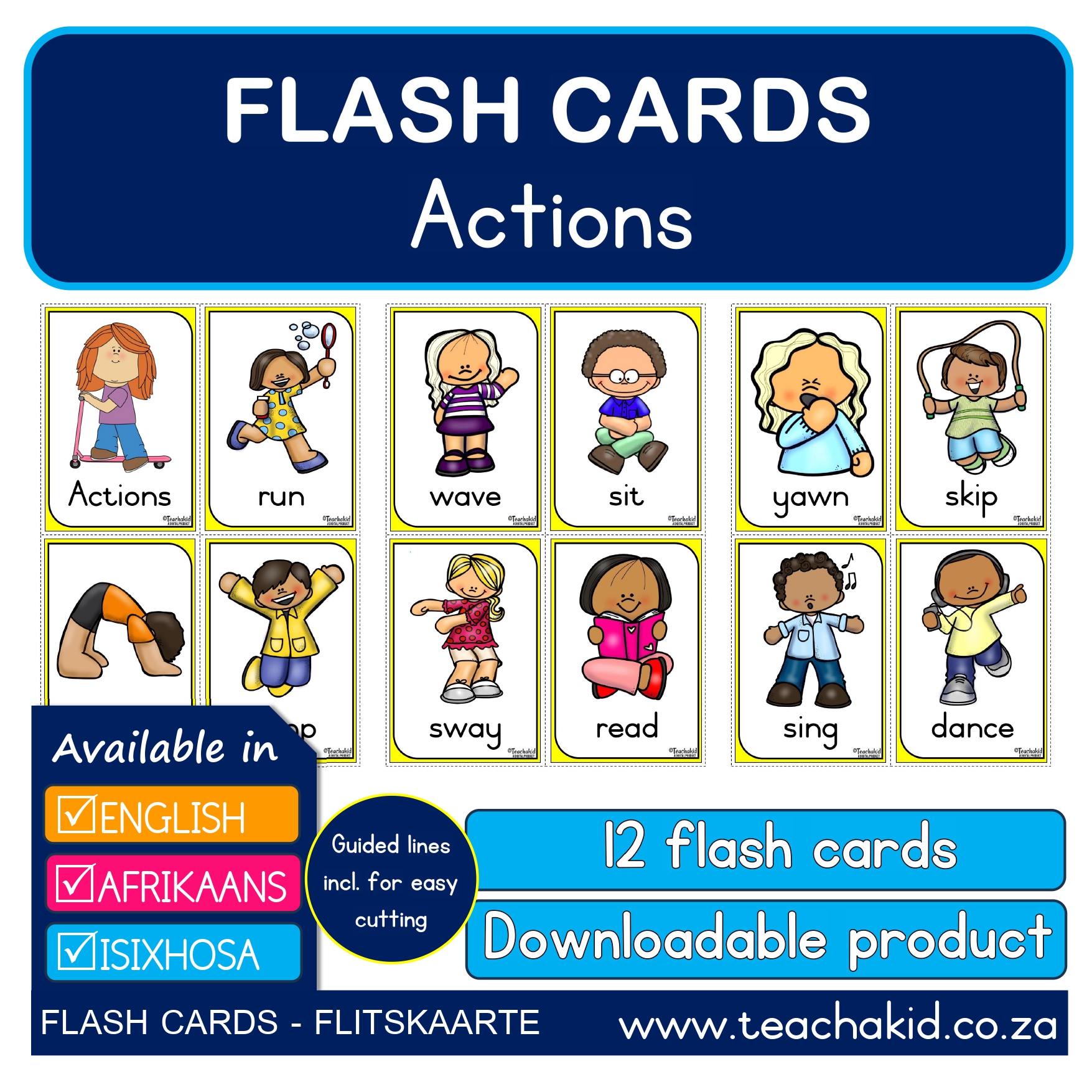 Actions – flash cards (PDF) - Teachakid
