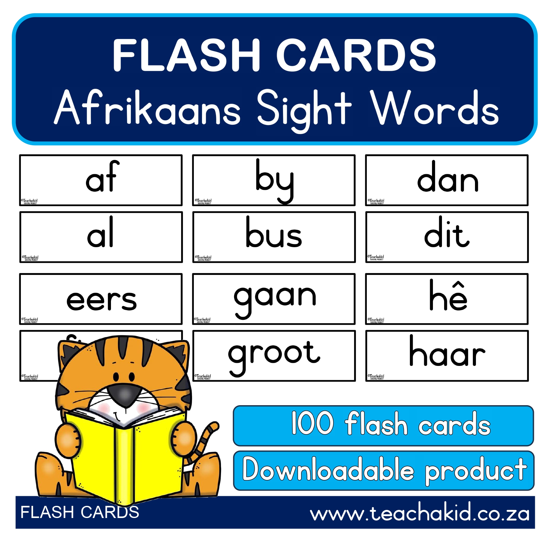 Afrikaans sight words – flash cards (PDF) - Teachakid