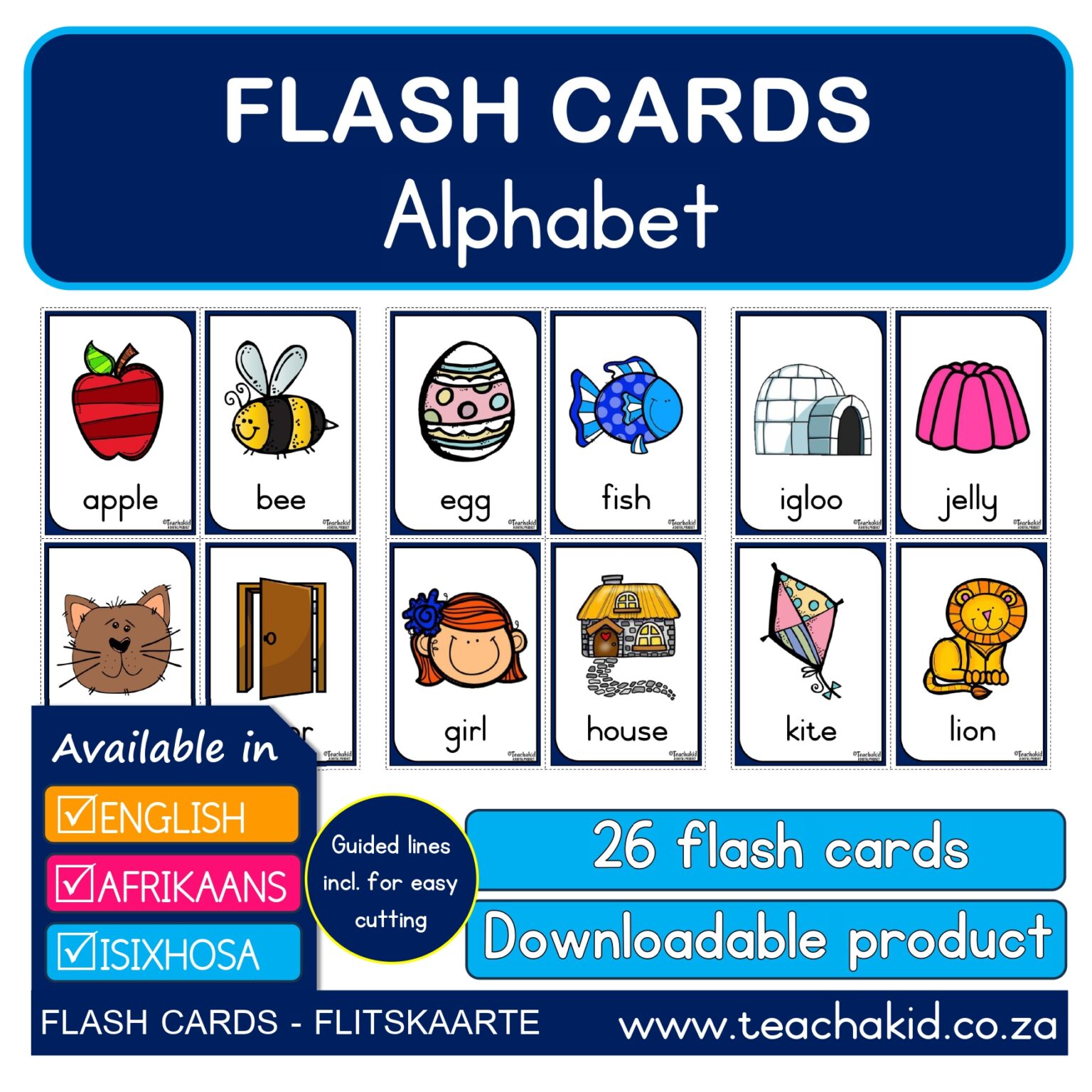 Alphabet – flash cards (PDF) - Teachakid