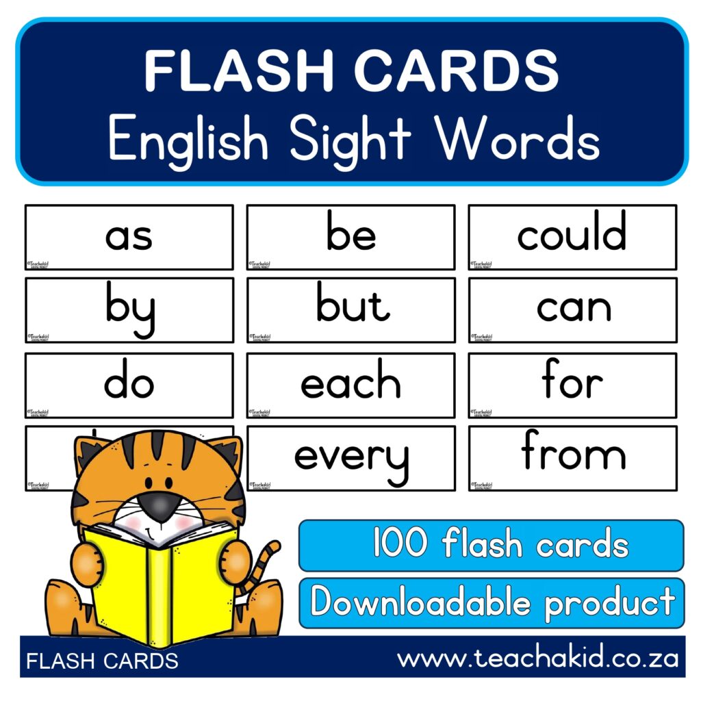 Flash cards English sight words (PDF) - Teachakid