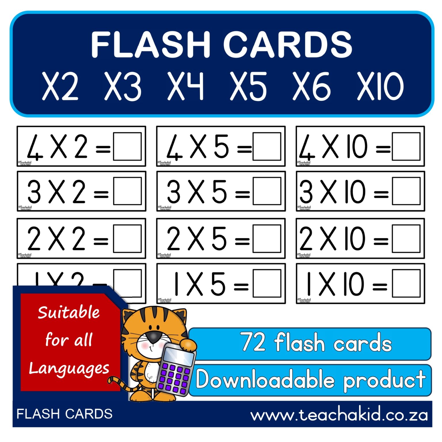 Multiplication set 1 – flash cards (PDF) - Teachakid