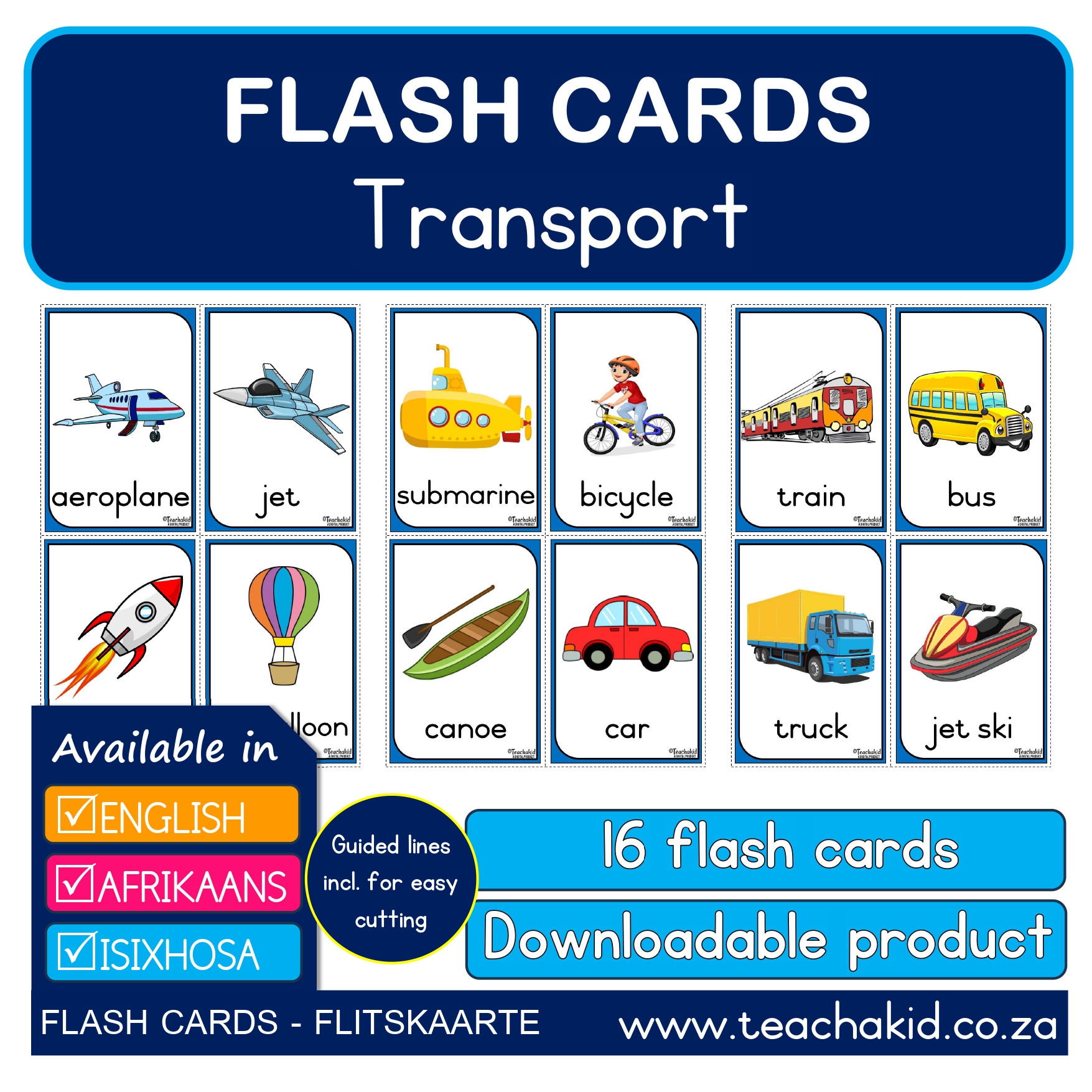 Transport – flash cards (PDF) - Teachakid