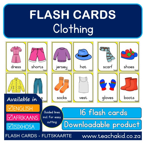 Clothing – flash cards (PDF) - Teachakid