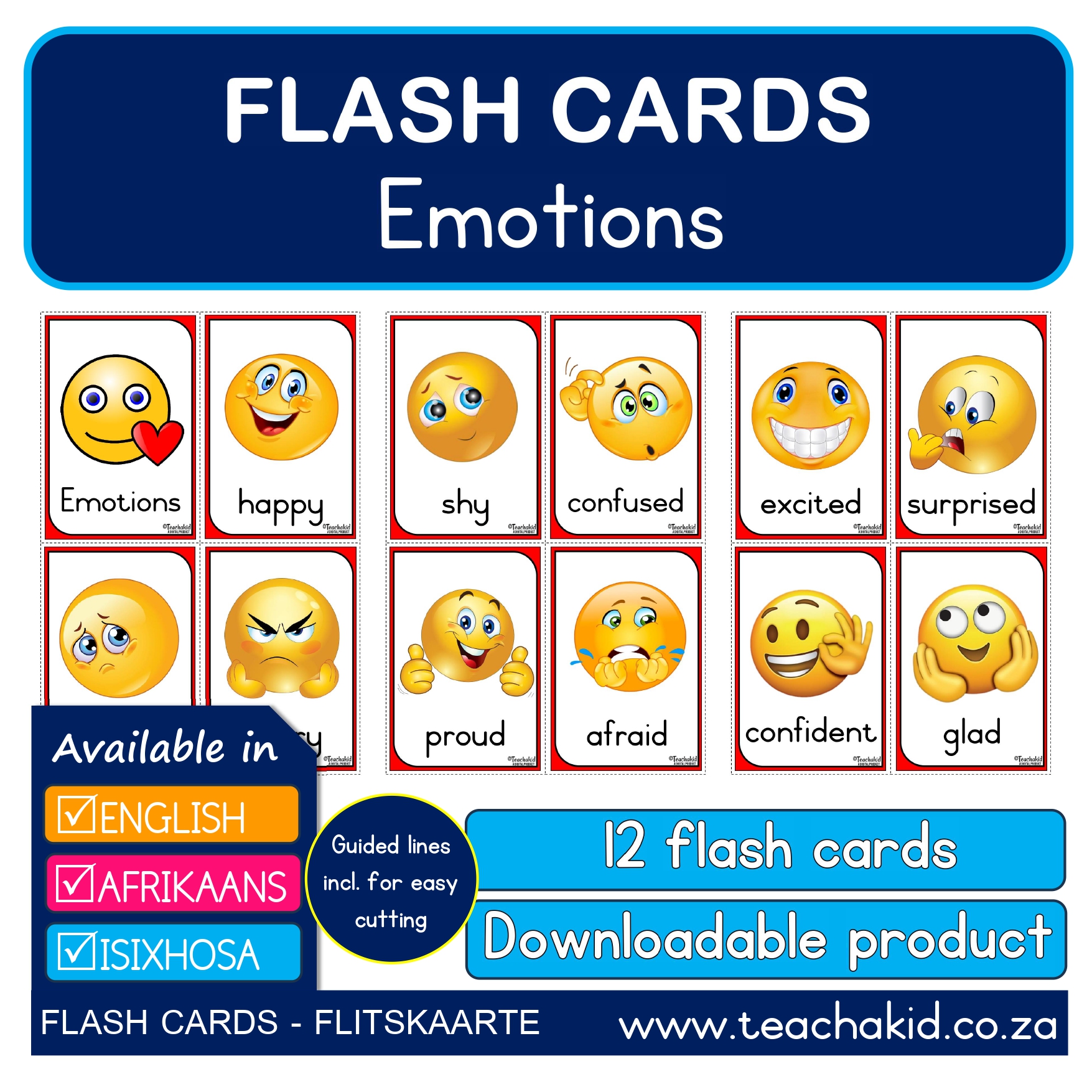 Emotions – flash cards (PDF) - Teachakid