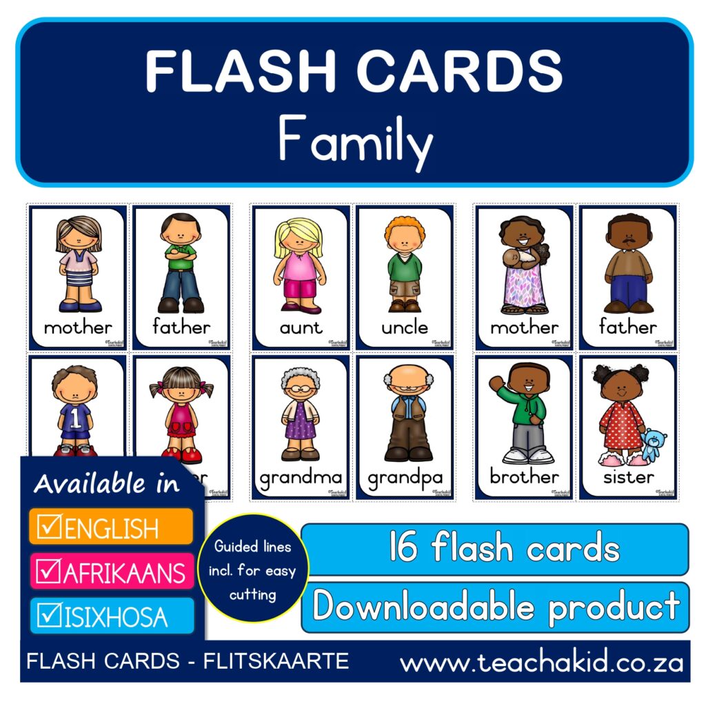 My family – flash cards (PDF) - Teachakid