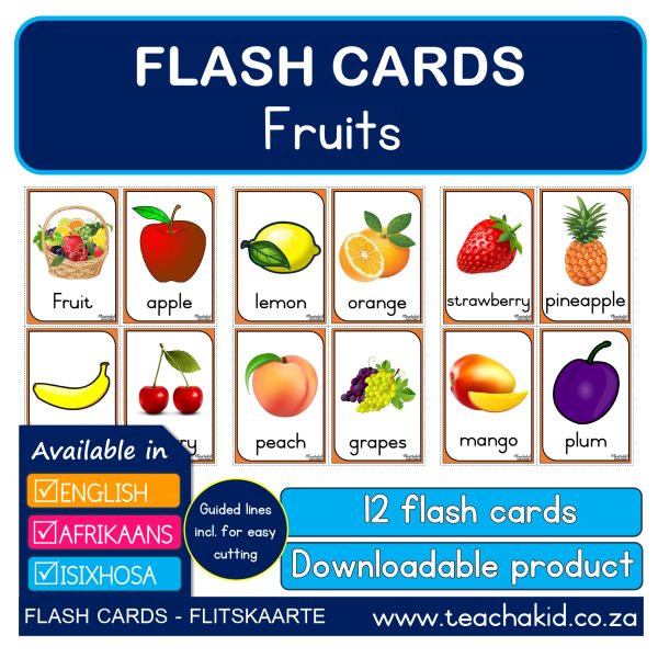 Fruit – flash cards (PDF) - Teachakid