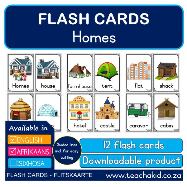 Homes – flash cards (PDF) - Teachakid