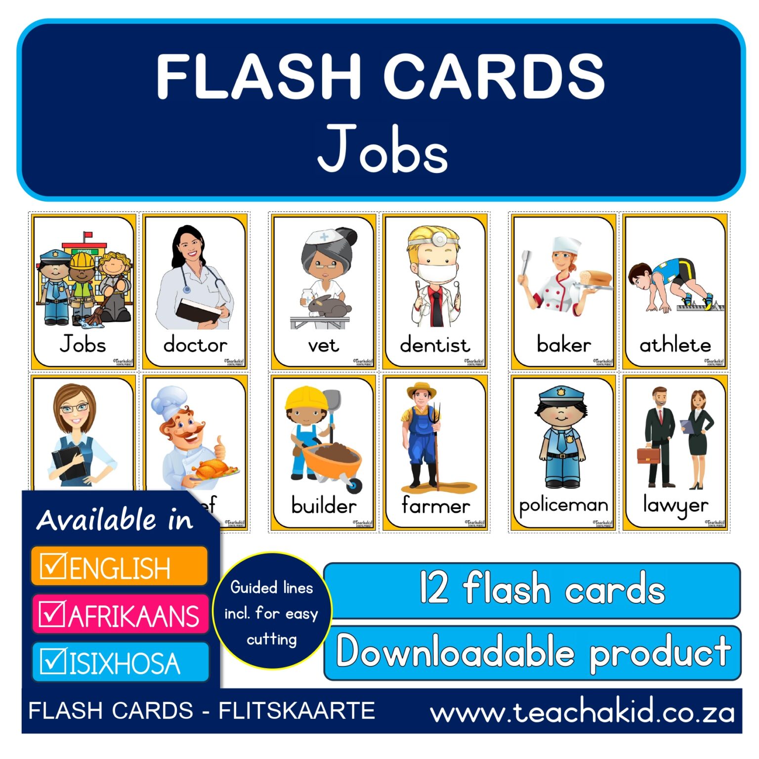 Jobs – flash cards (PDF) - Teachakid