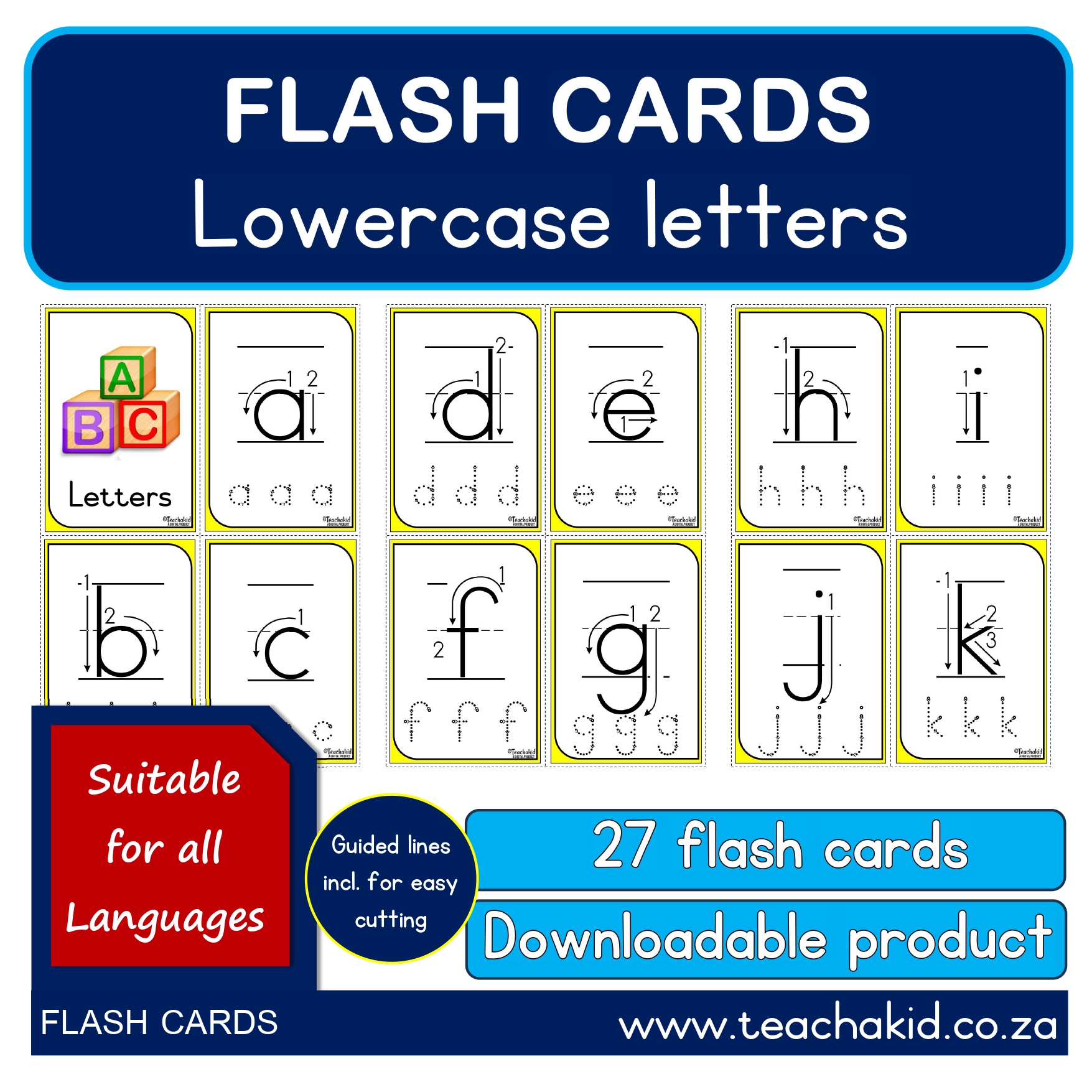 Lowercase letters – flash cards (PDF) - Teachakid
