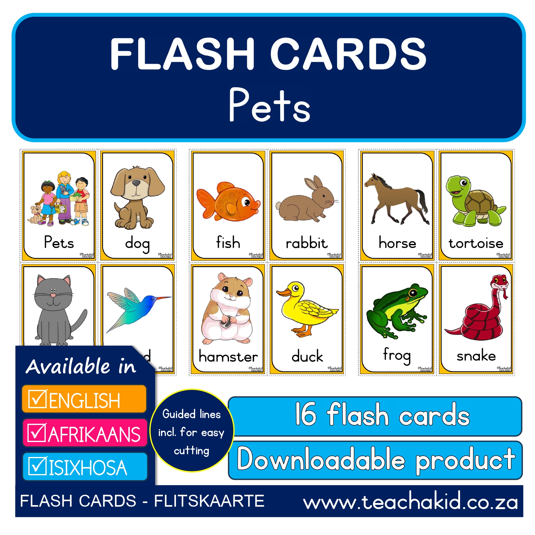 Pets – flash cards (PDF) - Teachakid