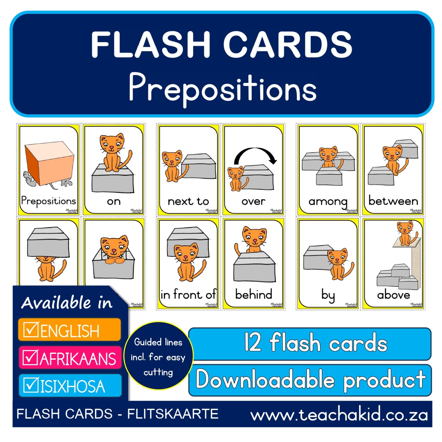 Prepositions – flash cards (PDF) - Teachakid