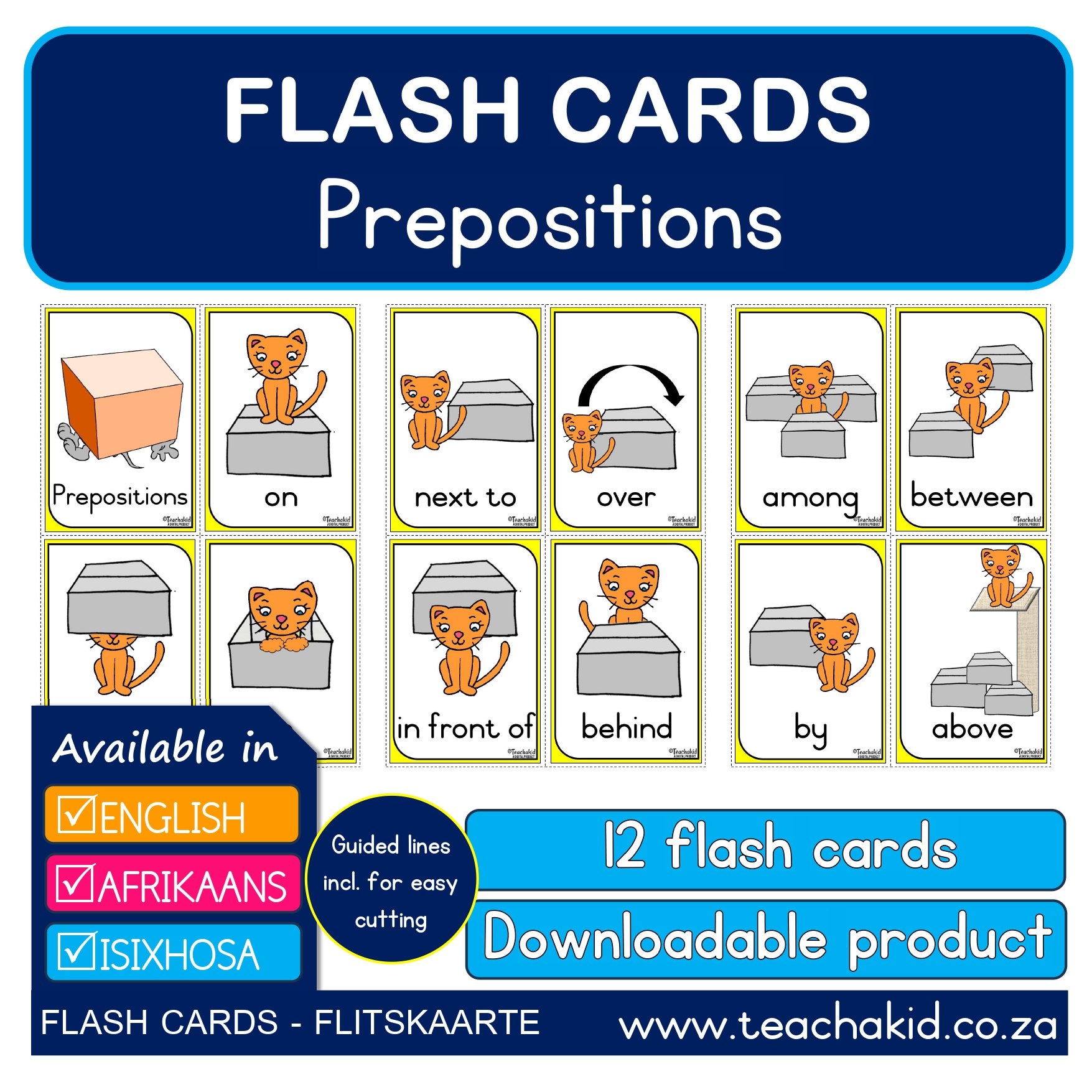 Prepositions – flash cards (PDF) - Teachakid
