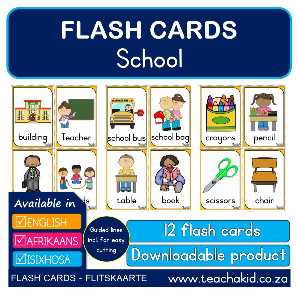 School – flash cards (PDF) - Teachakid