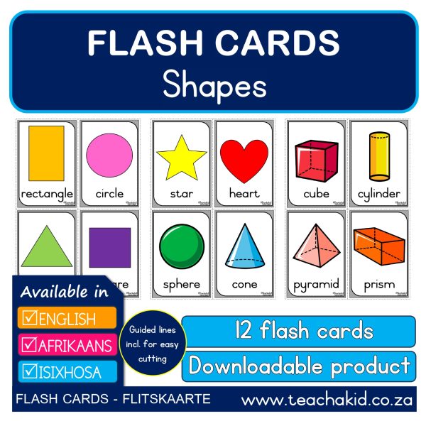 Shapes – flash cards (PDF) - Teachakid