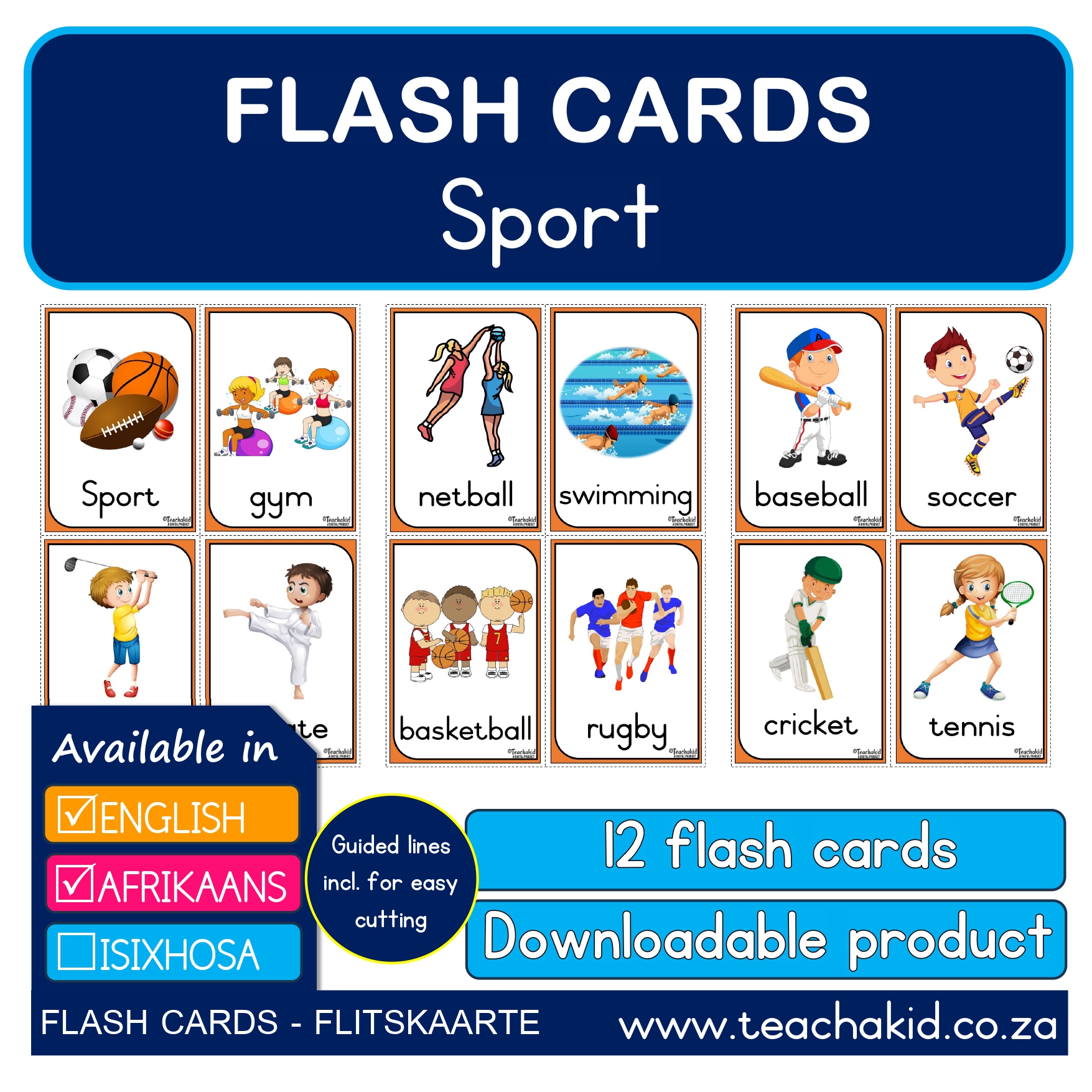 Sport – flash cards (PDF) - Teachakid