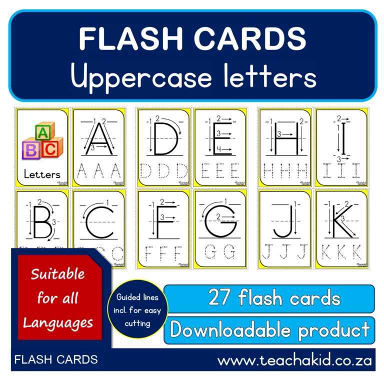 Uppercase letters – flash cards (PDF) - Teachakid
