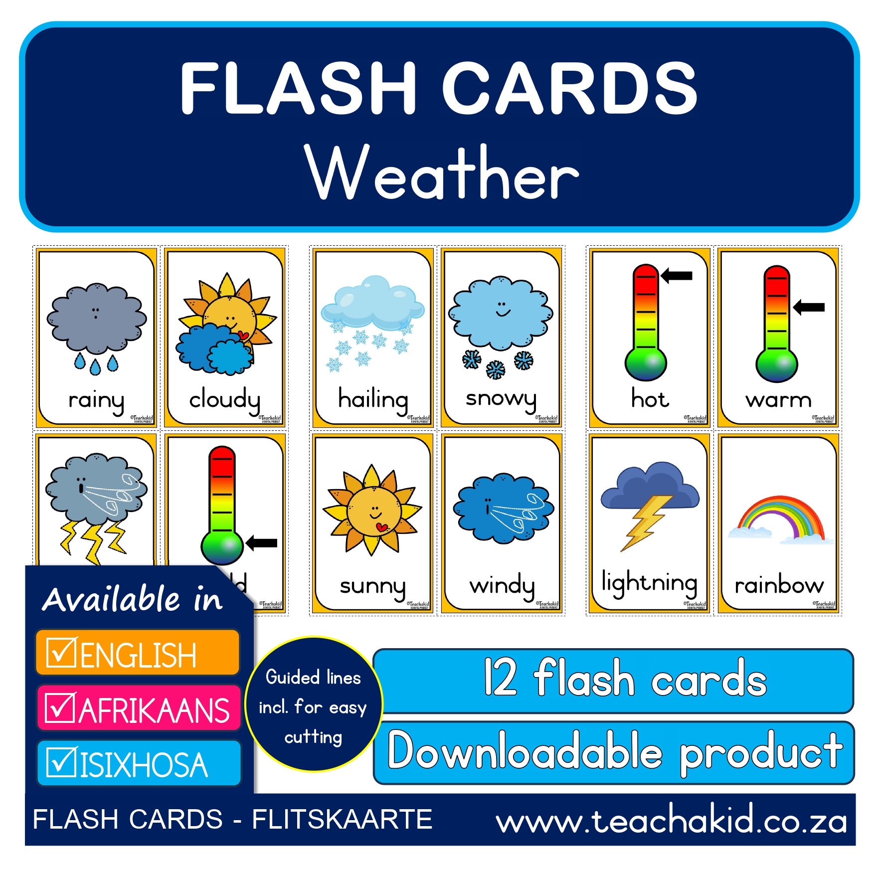 Weather – flash cards (PDF) - Teachakid