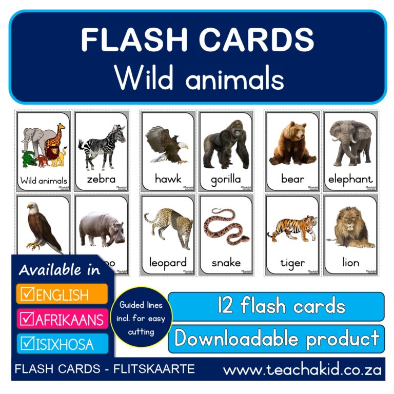 Wild animals – flash cards (PDF) - Teachakid