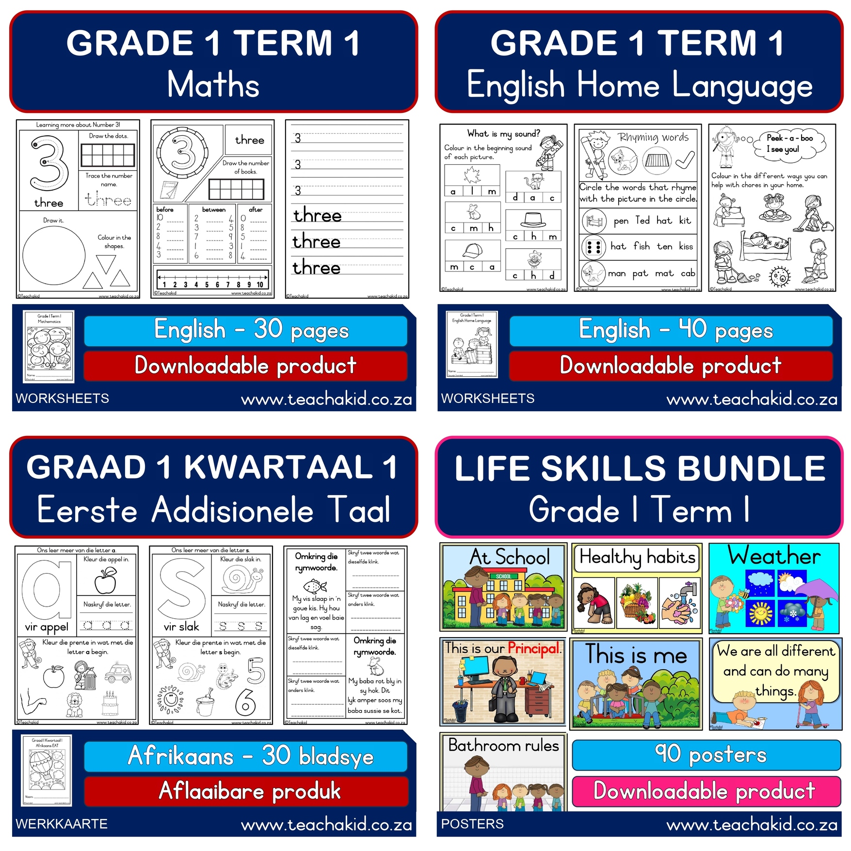 Grade 1 Year package (PDF) - Teachakid