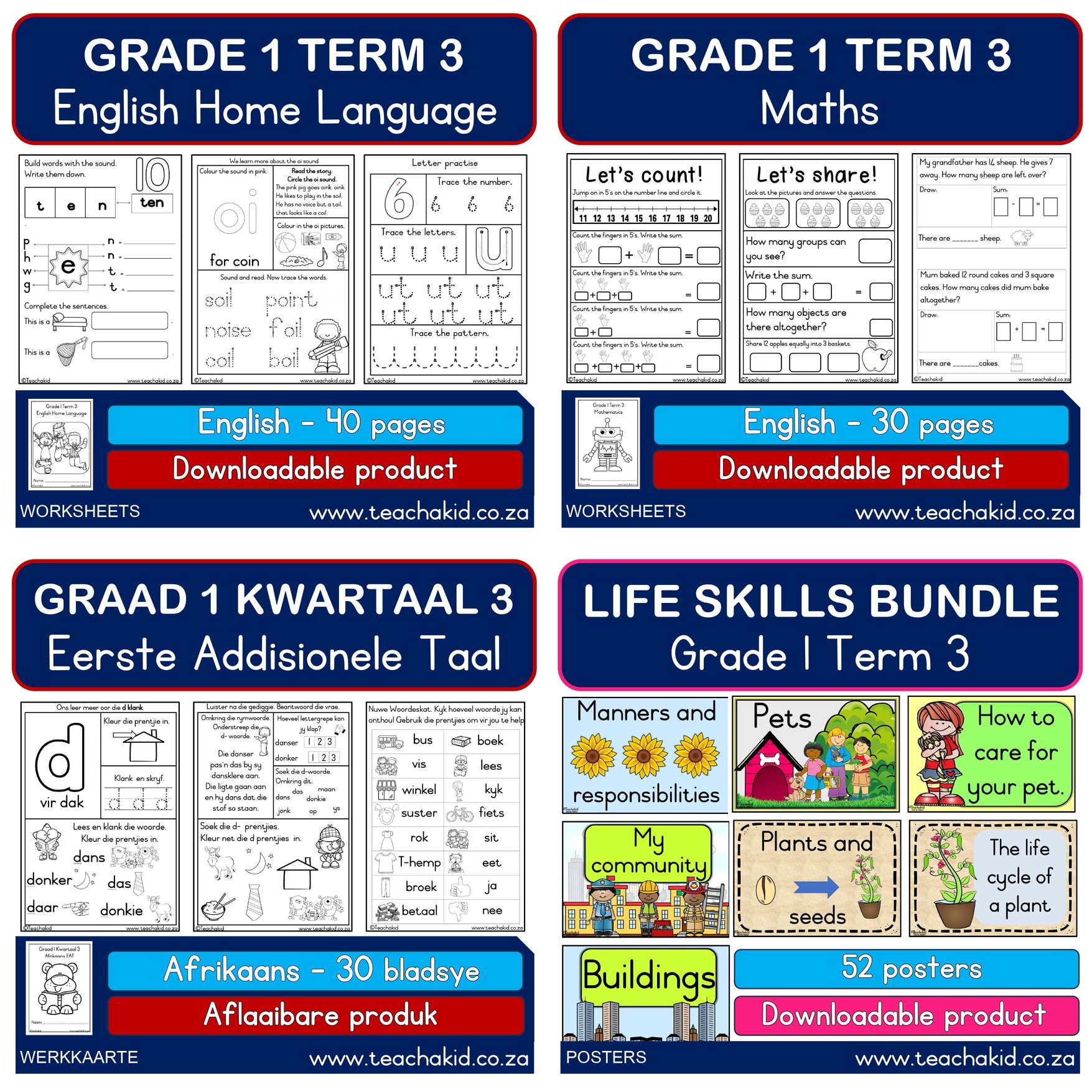 Grade 1 Year package (PDF) - Teachakid