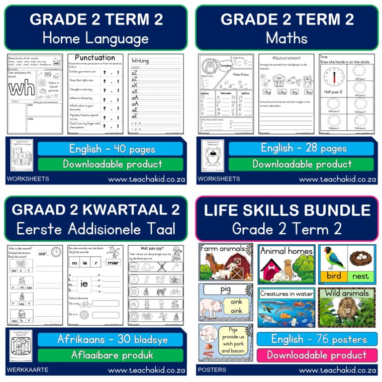 Grade 2 Term 2 All in one package (PDF) - Teachakid