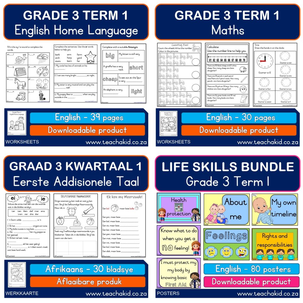 Grade 3 Term 1 All in one package (PDF) - Teachakid