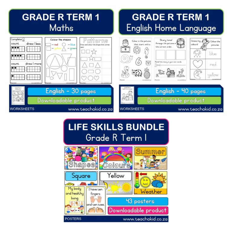 Grade R Term 1 All in one package (PDF) - Teachakid