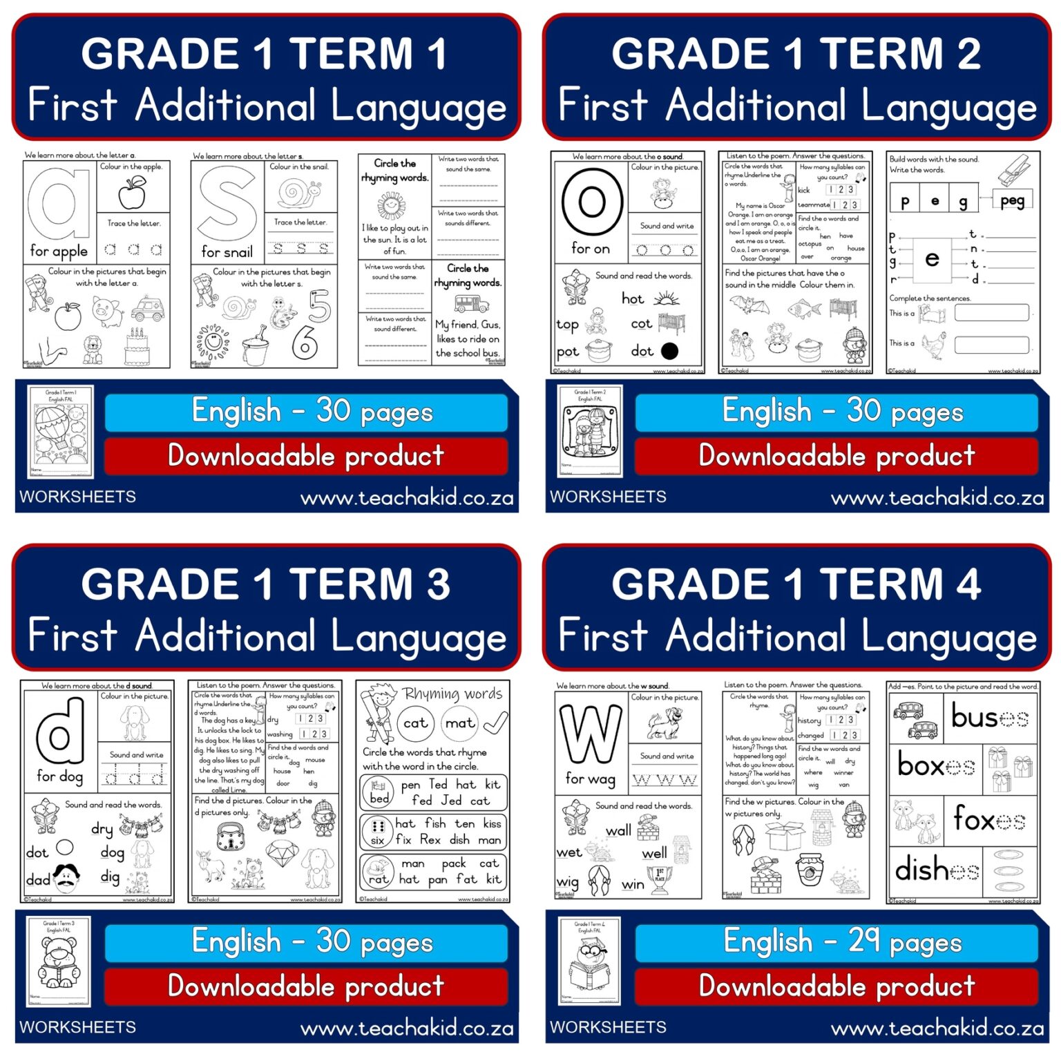 Grade 1 FAL year package (PDF) - Teachakid