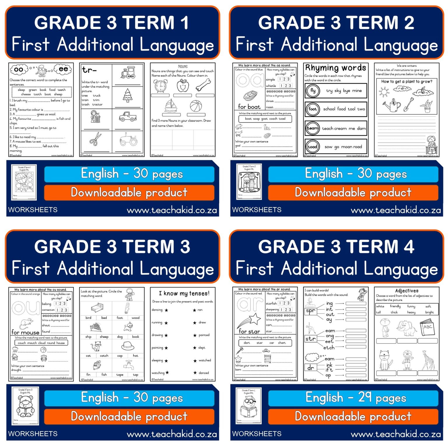 Grade 3 First Additional Language year package (PDF) - Teachakid