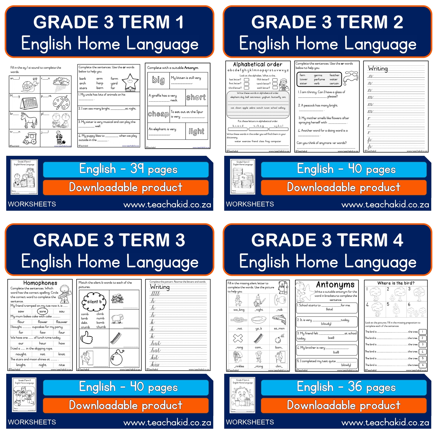 Grade 3 Home Language year package (PDF) - Teachakid