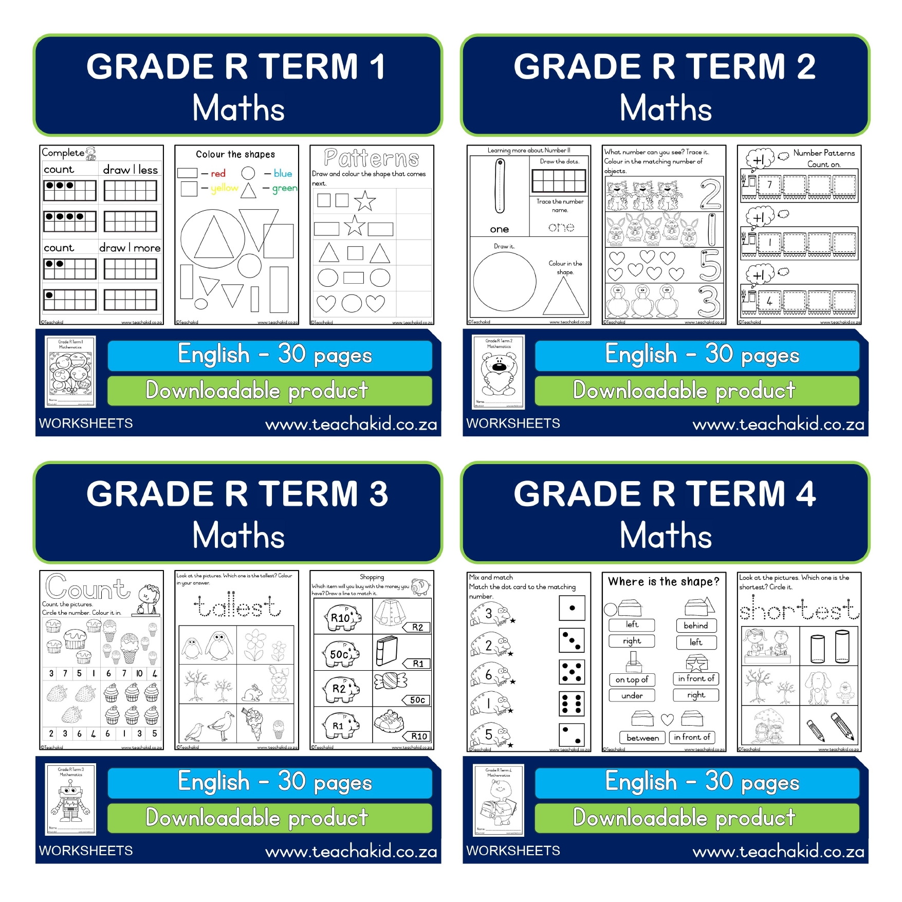 Grade R Maths year package (PDF) - Teachakid