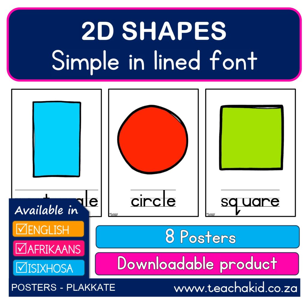 2D simple lined font – shapes (PDF) - Teachakid