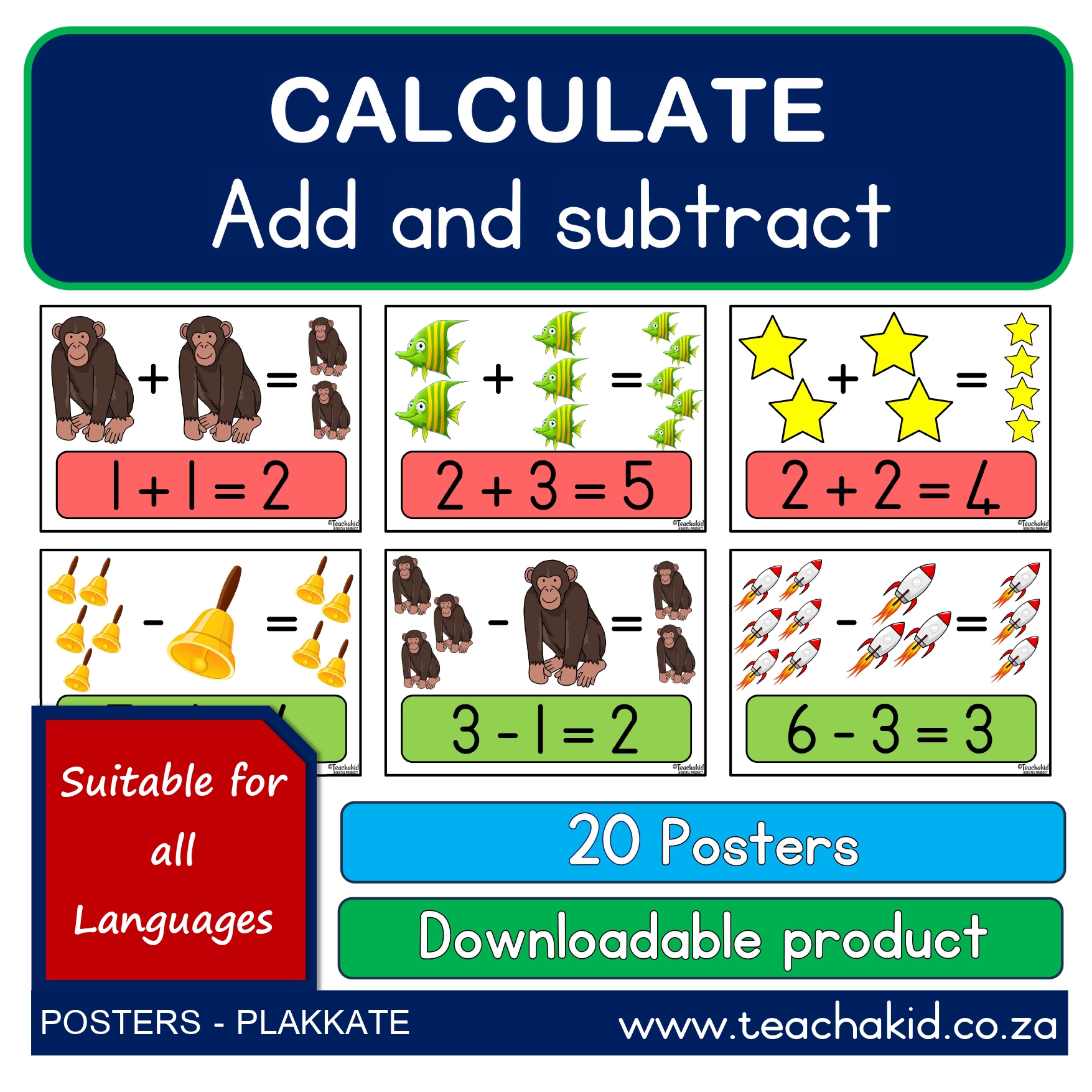 Add and subtract – posters (PDF) - Teachakid