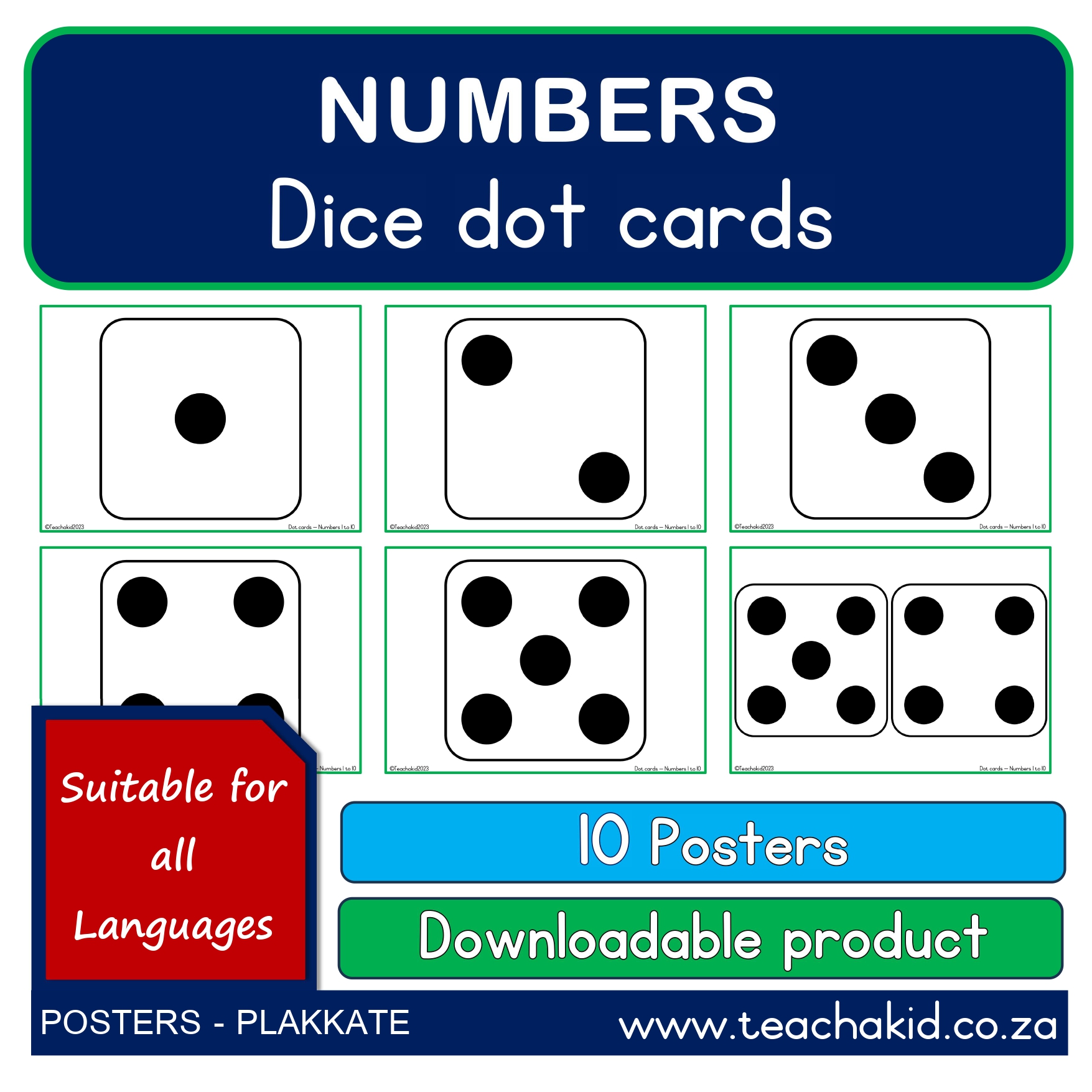 Dot cards 1 to 10 – posters (PDF) - Teachakid