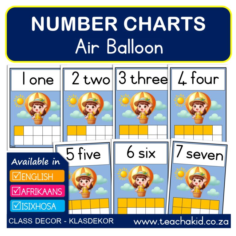 Air balloon – number charts (PDF) - Teachakid