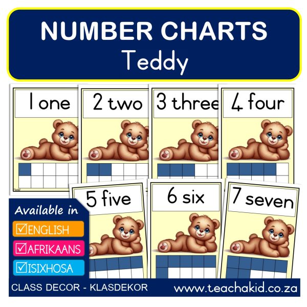 Teddy – number charts (PDF) - Teachakid