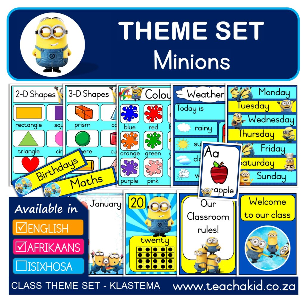 Minions class theme set (printed) - Teachakid