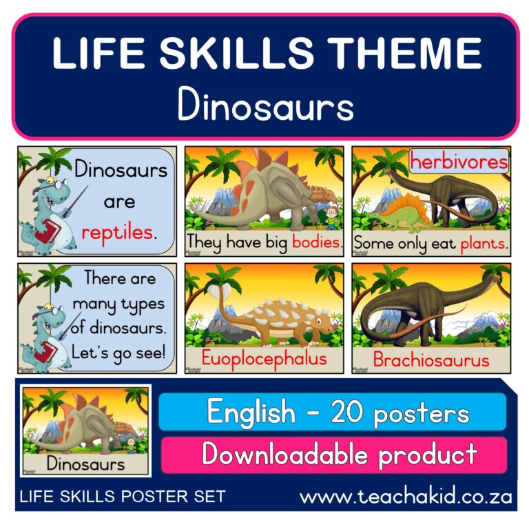 Life Skills posters Dinosaurs (PDF) - Teachakid
