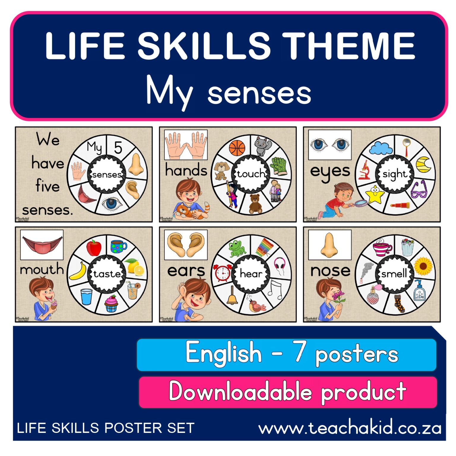 Life Skills posters Senses (PDF) - Teachakid