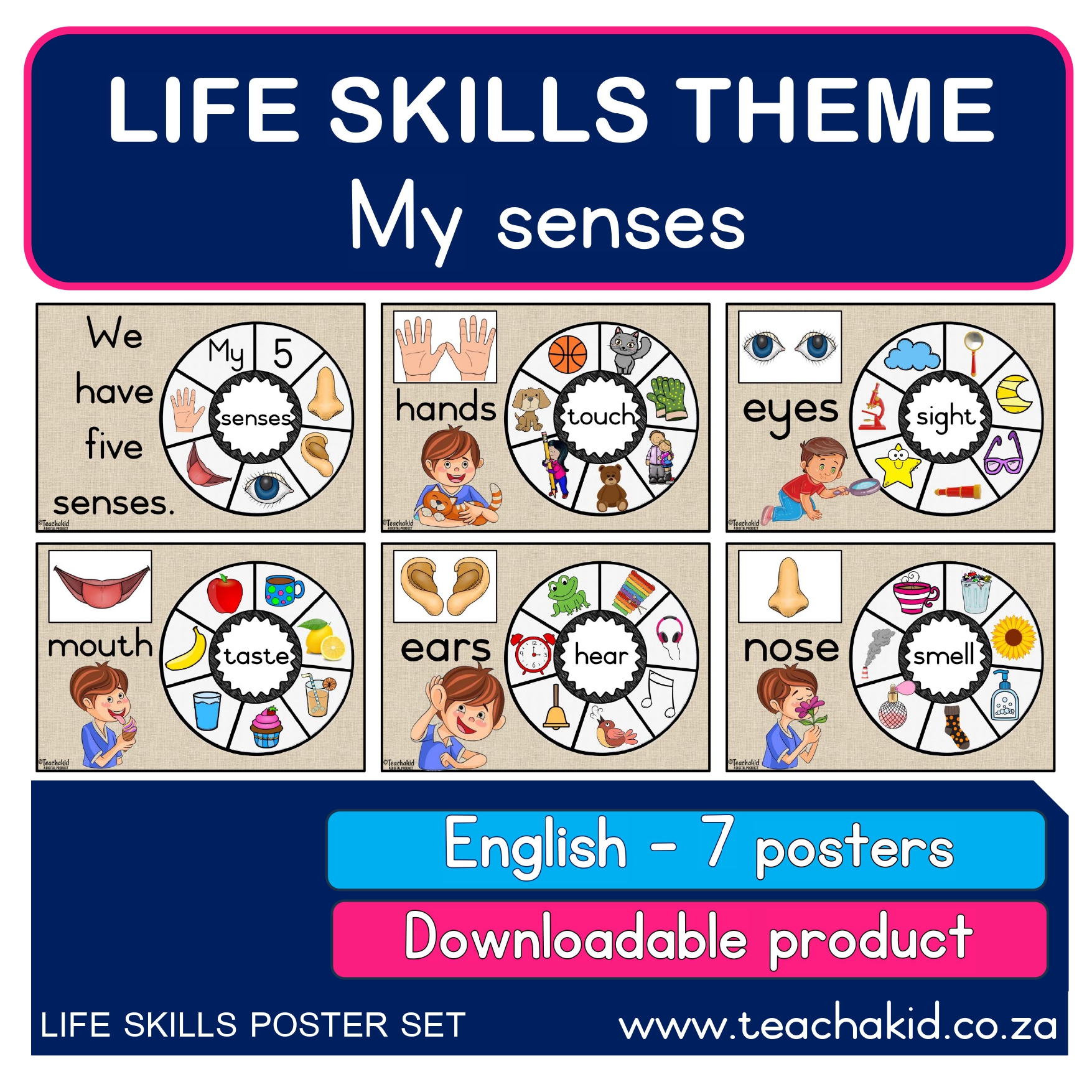Life Skills posters Senses (PDF) - Teachakid