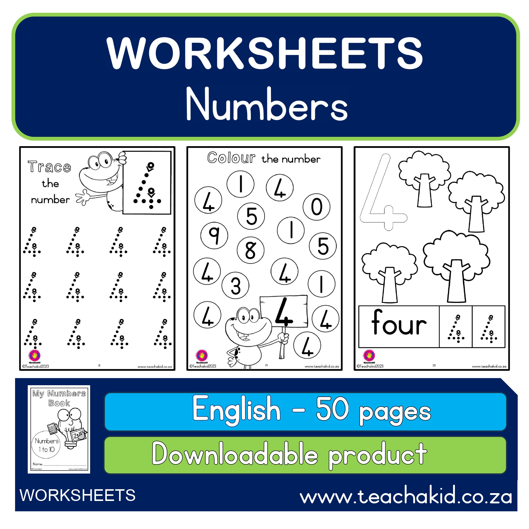 Numbers 1 to 10 worksheets (PDF) - Teachakid