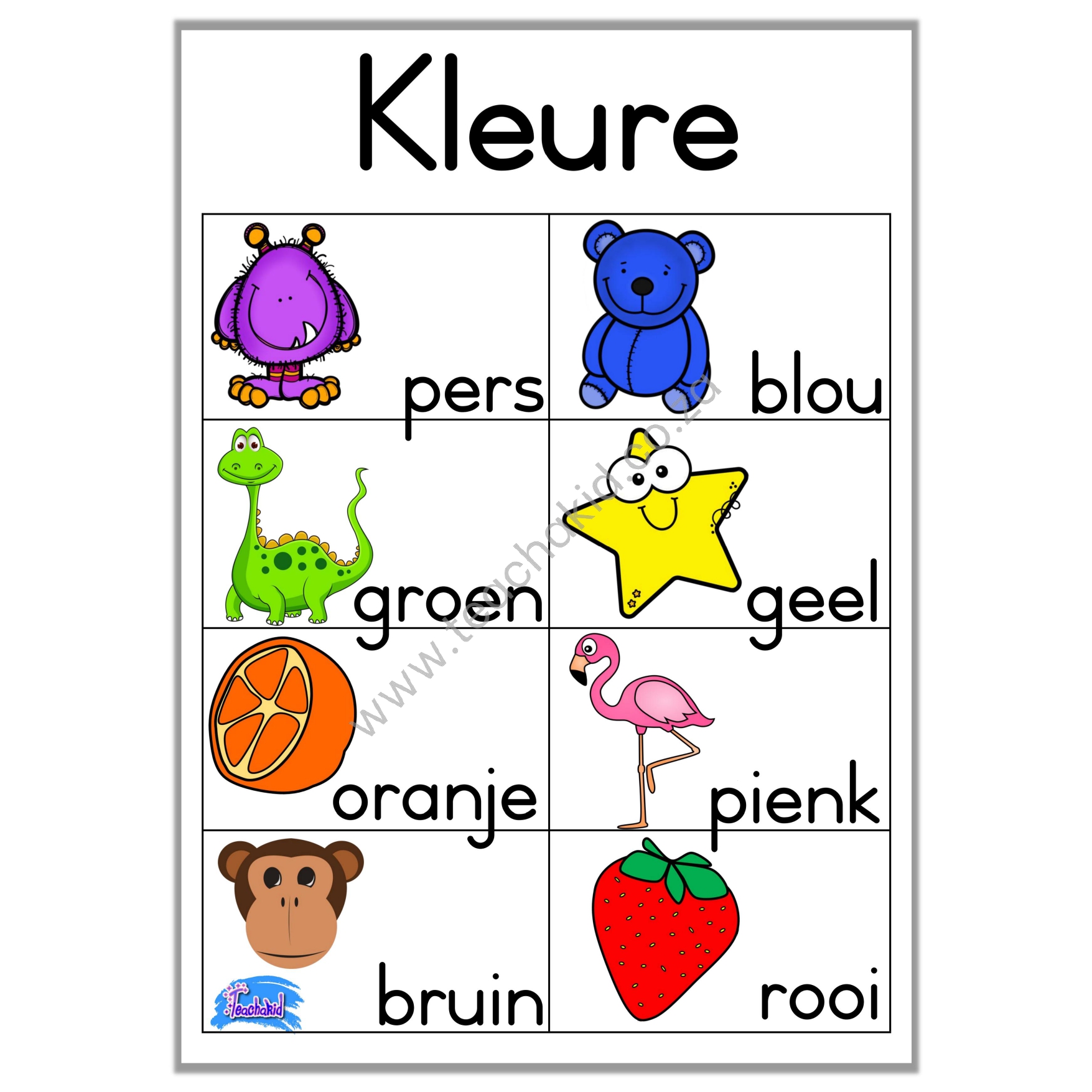 Kleure 02 – poster (printed) - Teachakid
